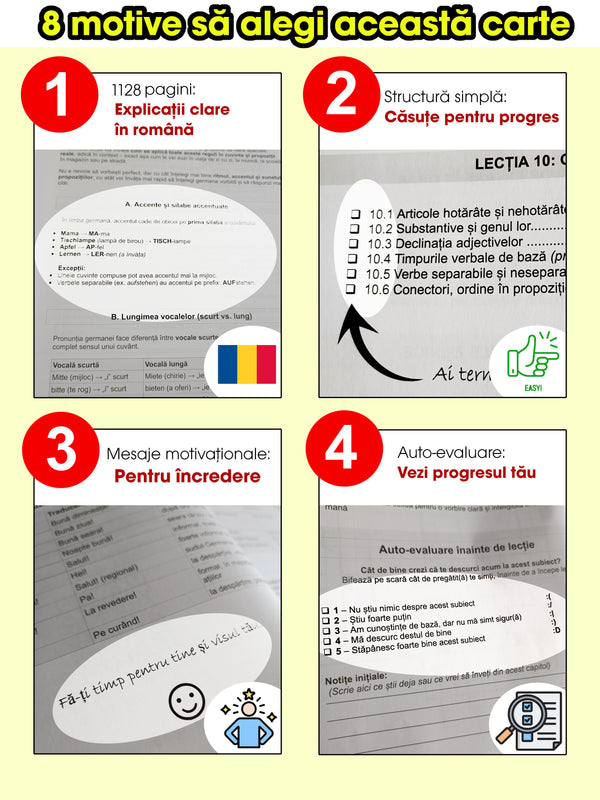 5 cărți tipărite + Audio | Pachetul COMPLET de germană pentru români ...