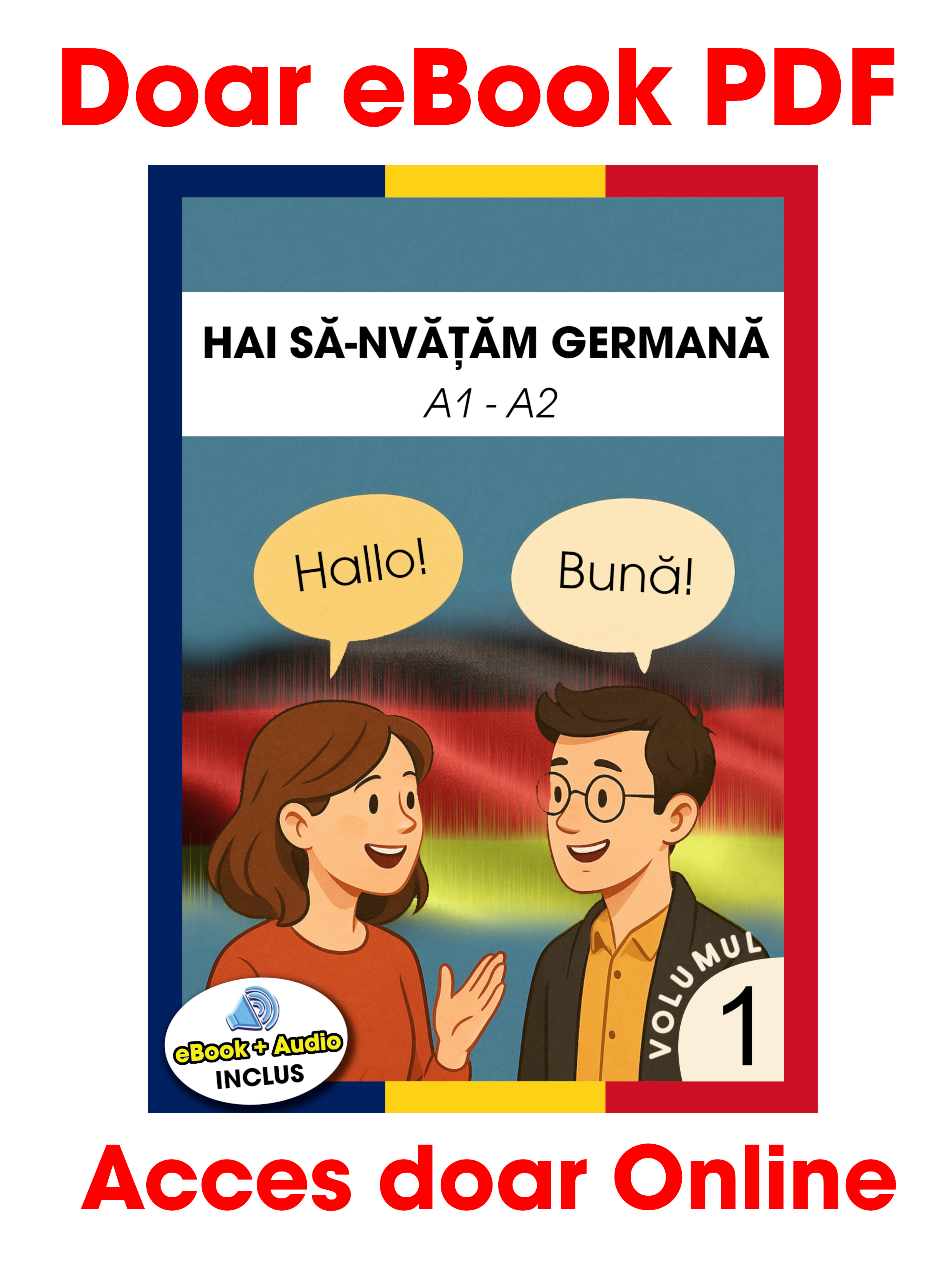 eBook de germană A1-A2 pentru români | Vol. 1 DIGITAL – Sergiu din Germania